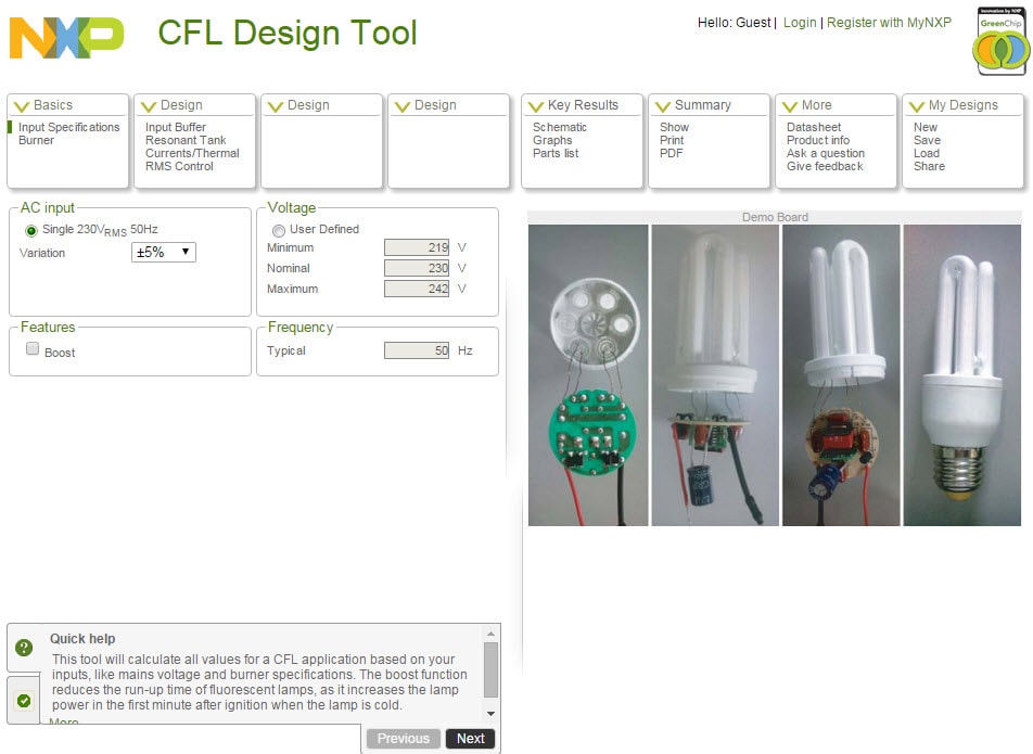 CFL Design Tool | NXP Semiconductors
