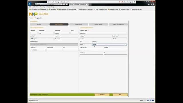 Docstore Tutorial Part 1: User Registration | NXP Semiconductors
